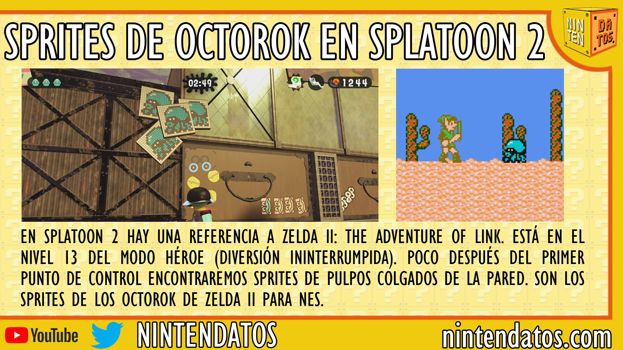 Curiosidades de Splatoon – Sprites de Octorok en Splatoon 2 – Nintendatos